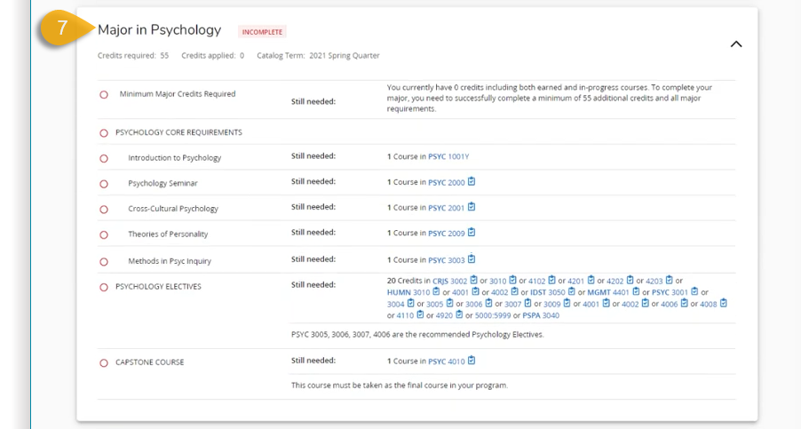 Walden | Degree Works | Program Progress Guide